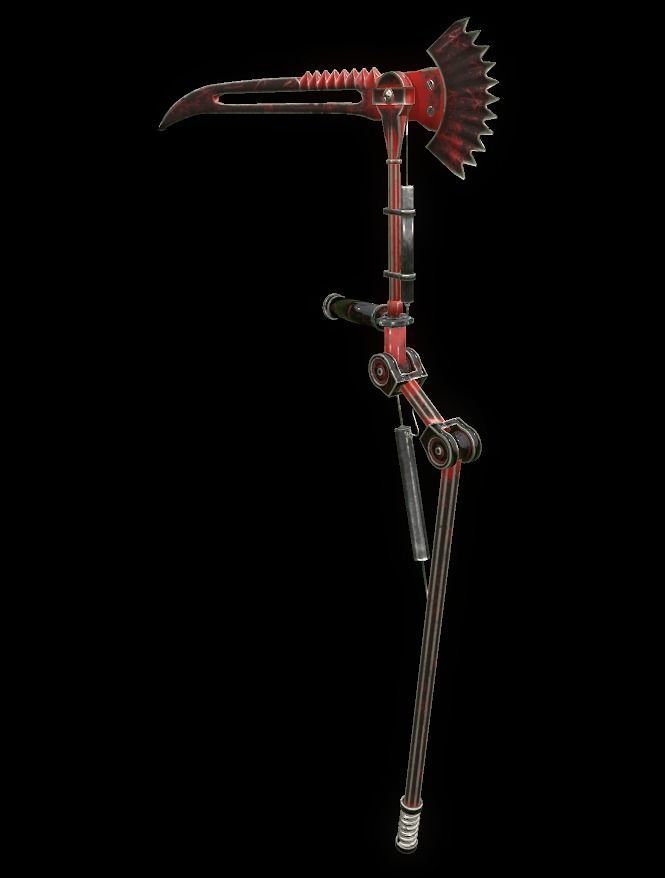 3D model Scythe steampunk low poly 4 texture options and high poly VR ...