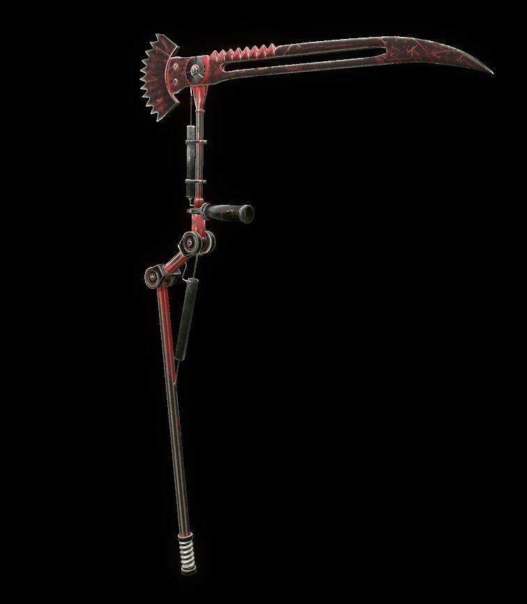 3D model Scythe steampunk low poly 4 texture options and high poly VR ...