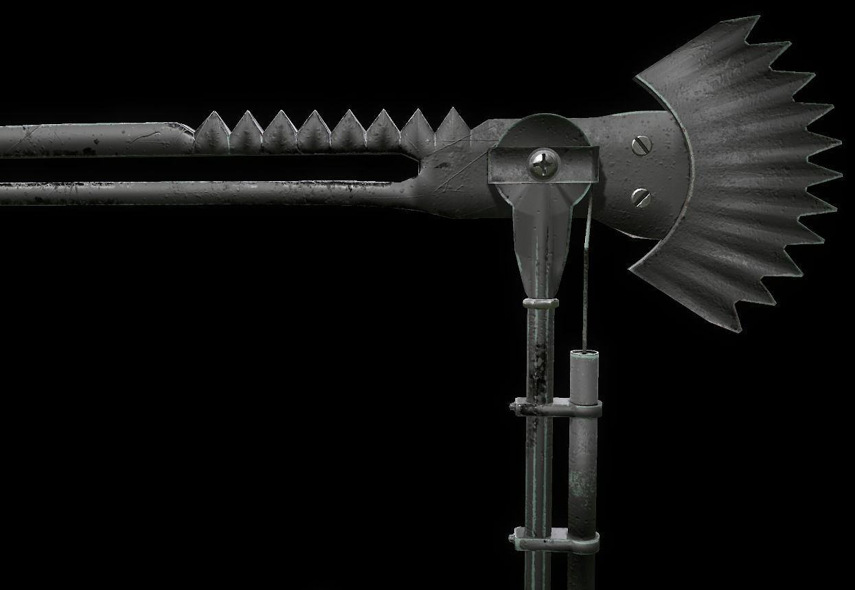 3D model Scythe steampunk low poly 4 texture options and high poly VR ...