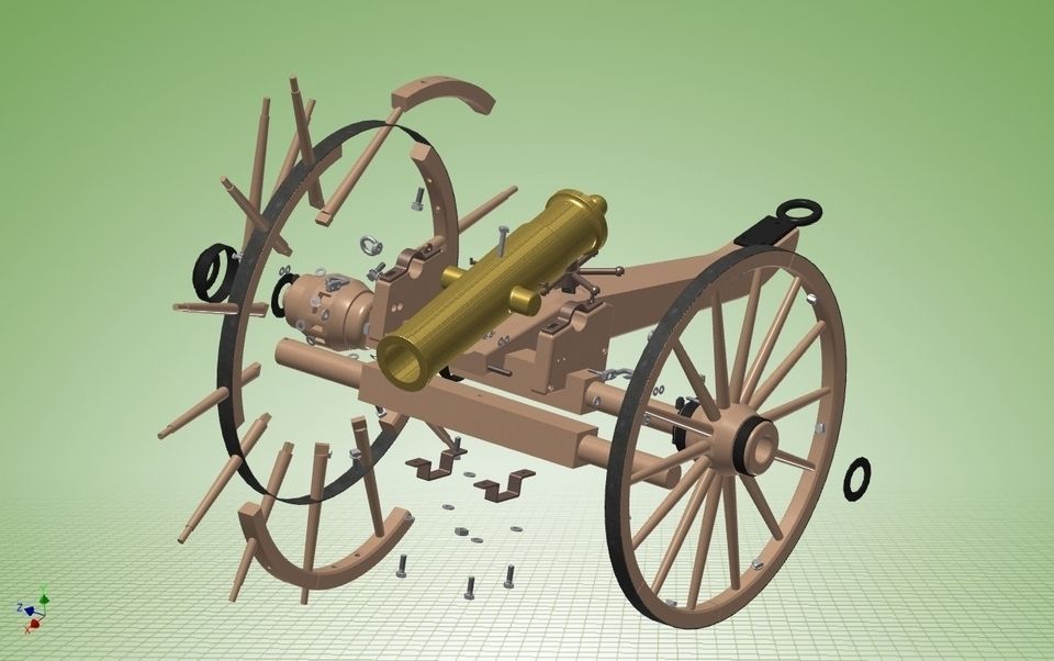 Mountain Howitzer 12 Pd Model 1835 free 3D model | CGTrader