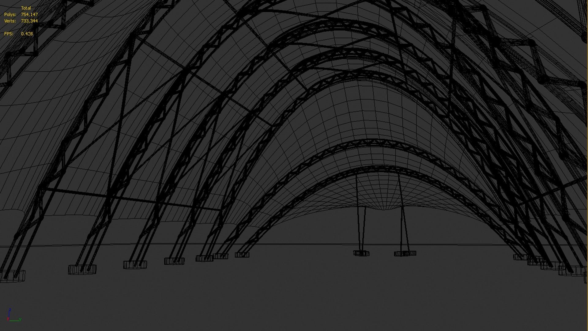 Tensile steel structure 3-parts 3D model | CGTrader