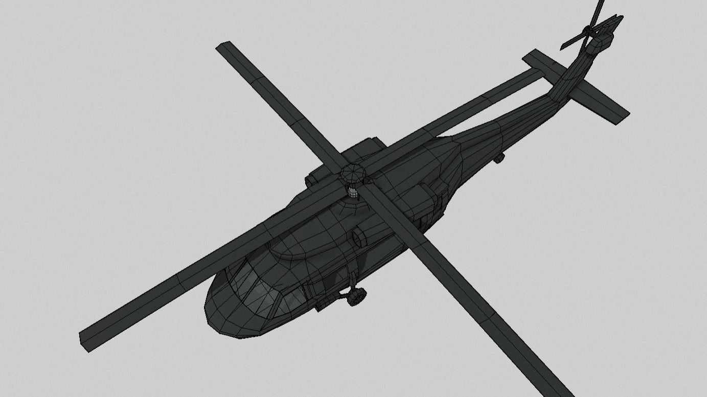3D model Black Hawk Helicopter Low Poly VR / AR / low-poly | CGTrader