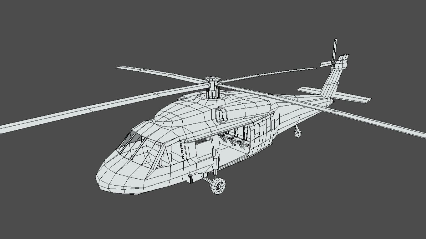 3D model Black Hawk Helicopter Low Poly VR / AR / low-poly | CGTrader