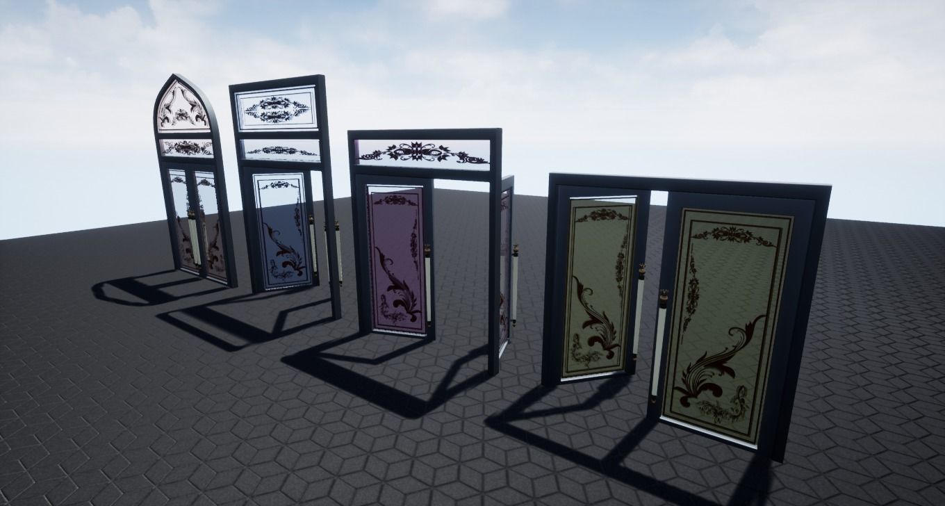 Nice Decorative Doors Unreal Engine Assets 3D model | CGTrader