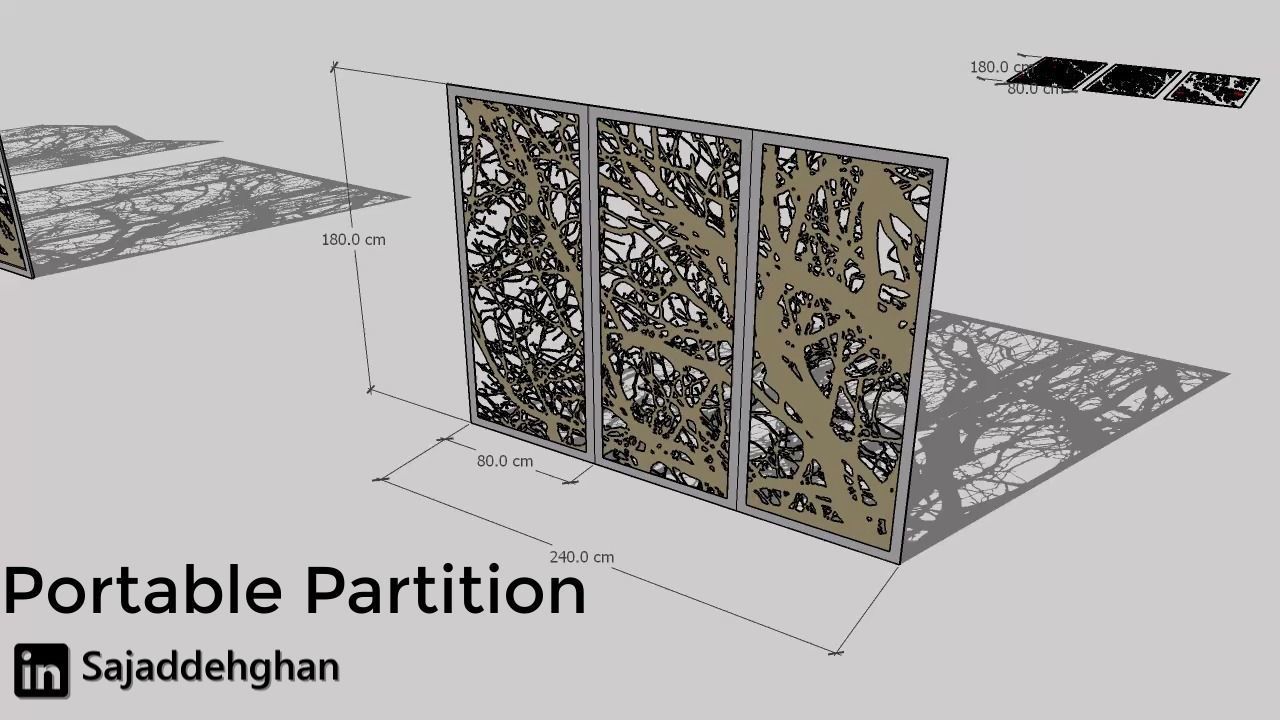 Portable Partition Full Package laser cut cnc files 3D model 3D ...