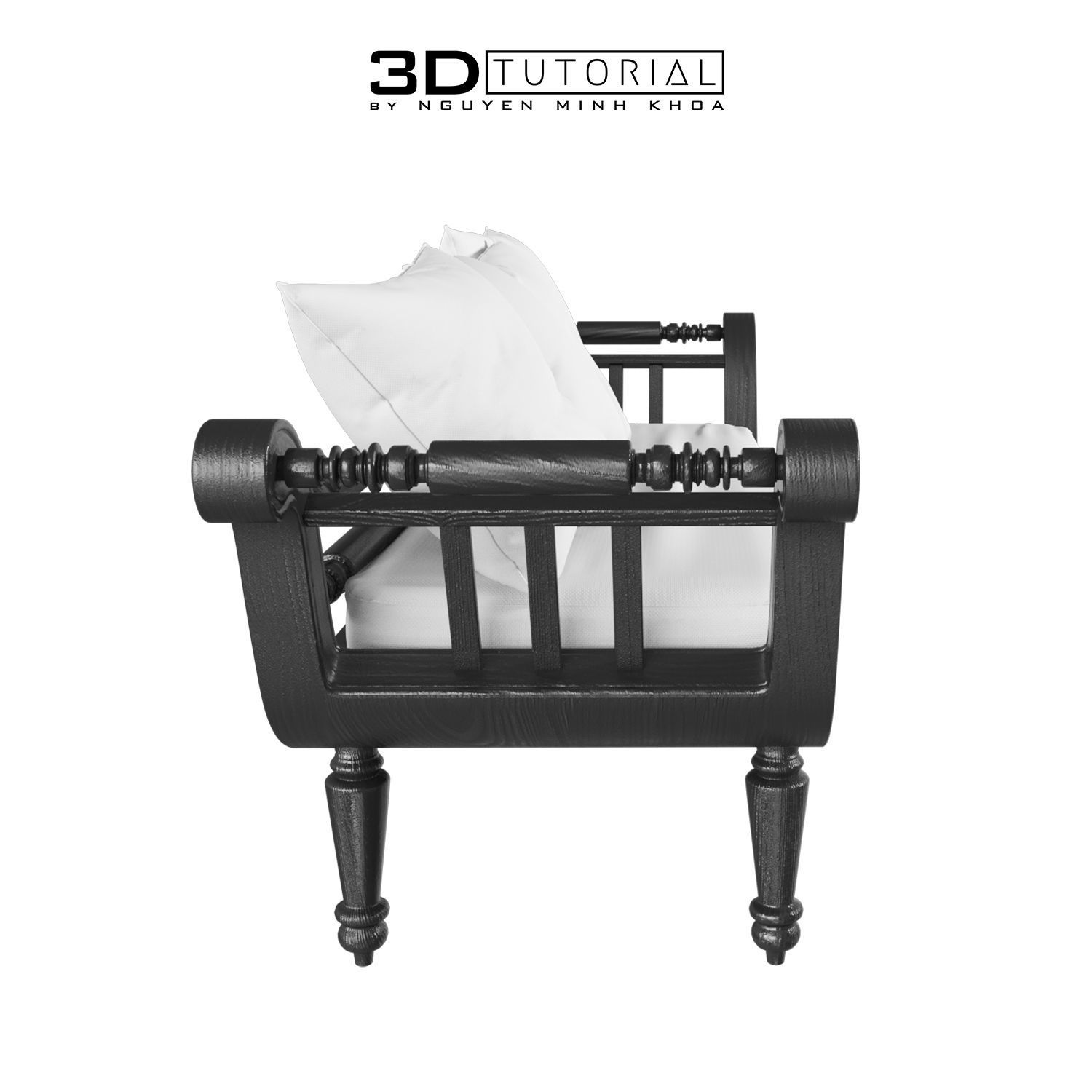Indochine Bench 3D model | CGTrader