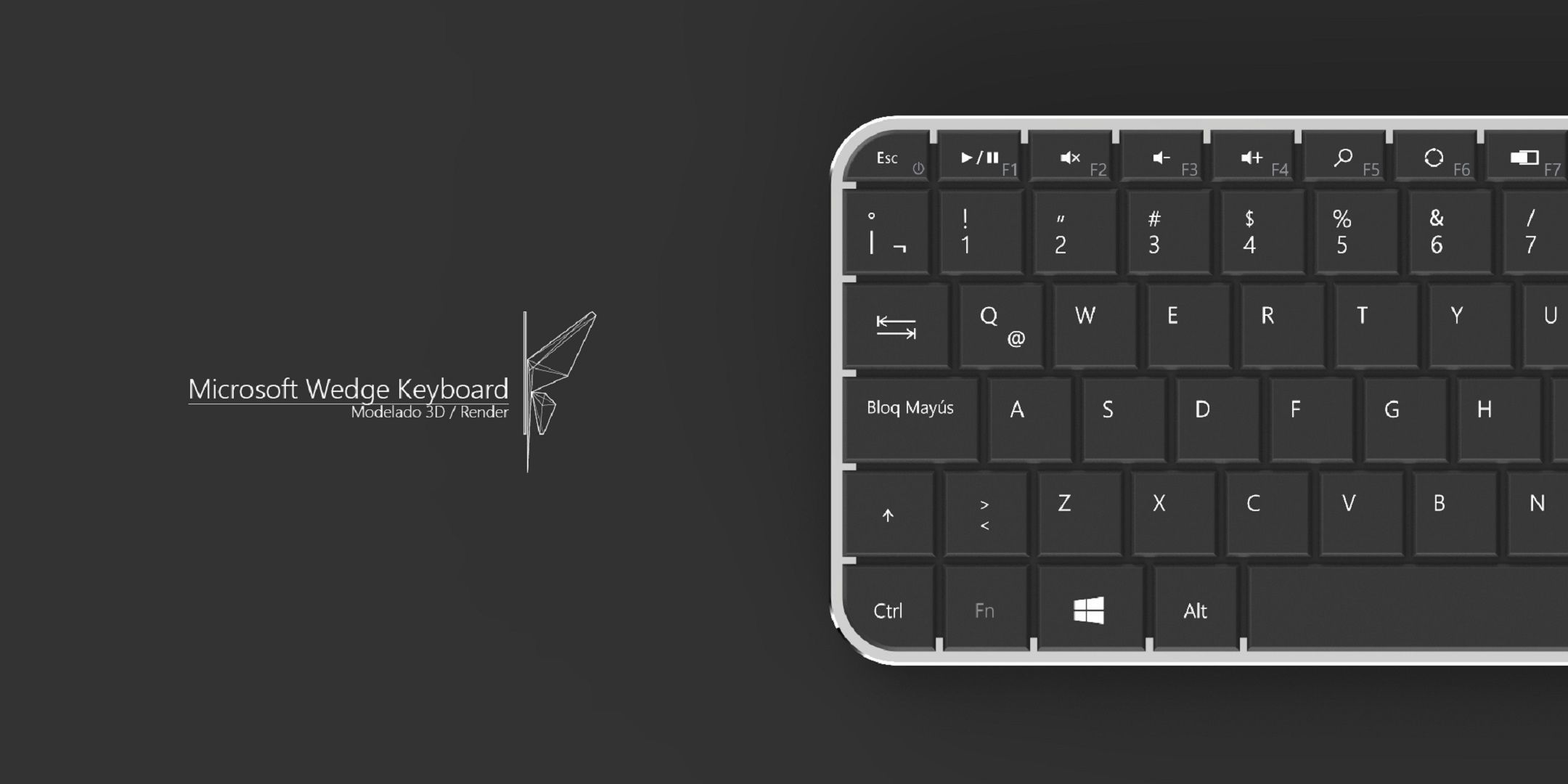 Microsoft Wedge Keyboard 3D model | CGTrader