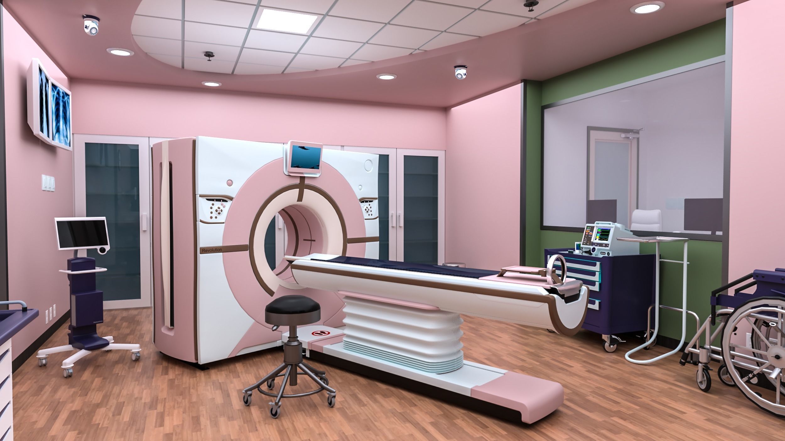 MEDICAL SPACES-RADIOLOGY-CT-SCAN ROOM 3D model | CGTrader