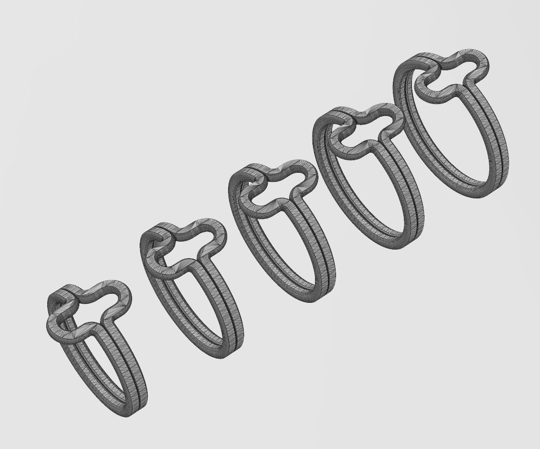 Wire slot shaped thin band US sizes 5to9 3D model 3D printable | CGTrader