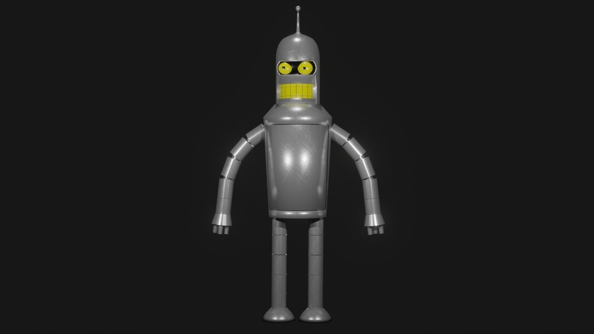 Bender silver robot free VR / AR / low-poly 3D model | CGTrader