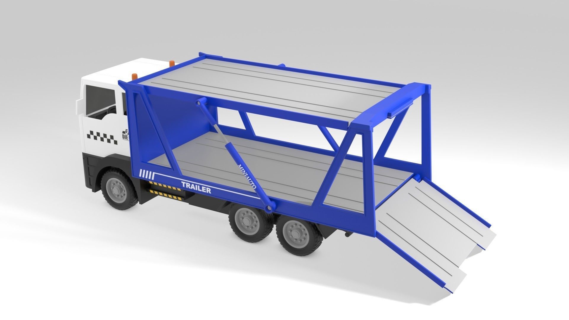 Toy car transporter 3D model rigged | CGTrader