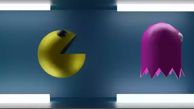 Pacman free 3D model rigged | CGTrader