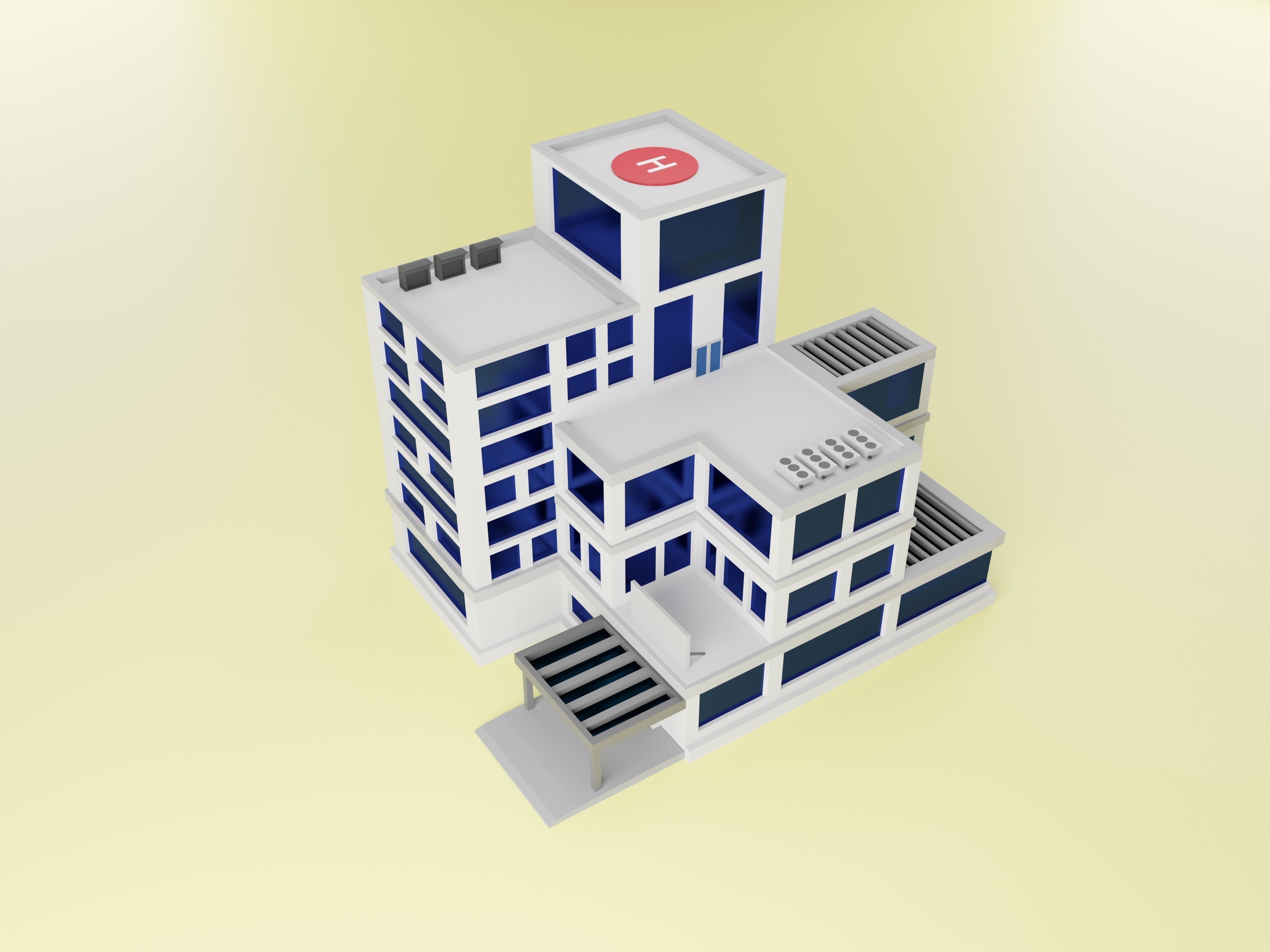 3D model 3D isometric low poly building VR / AR / low-poly | CGTrader