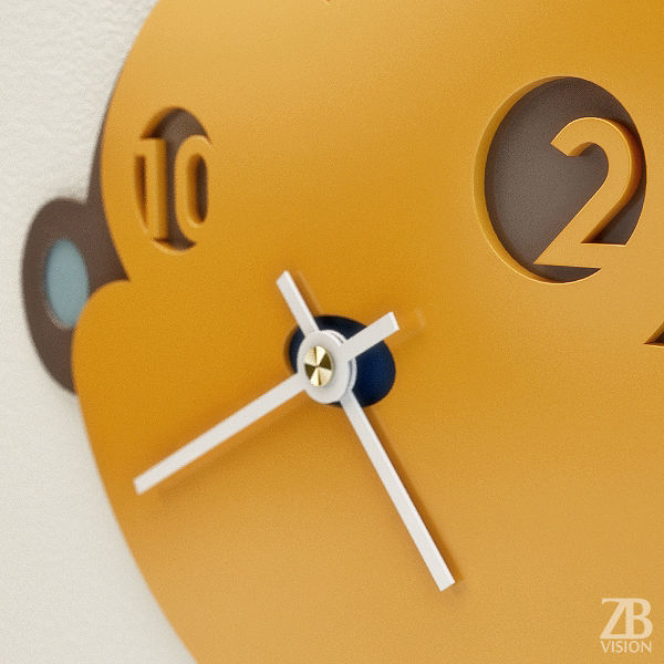 Monkey face wall clock 3D model | CGTrader