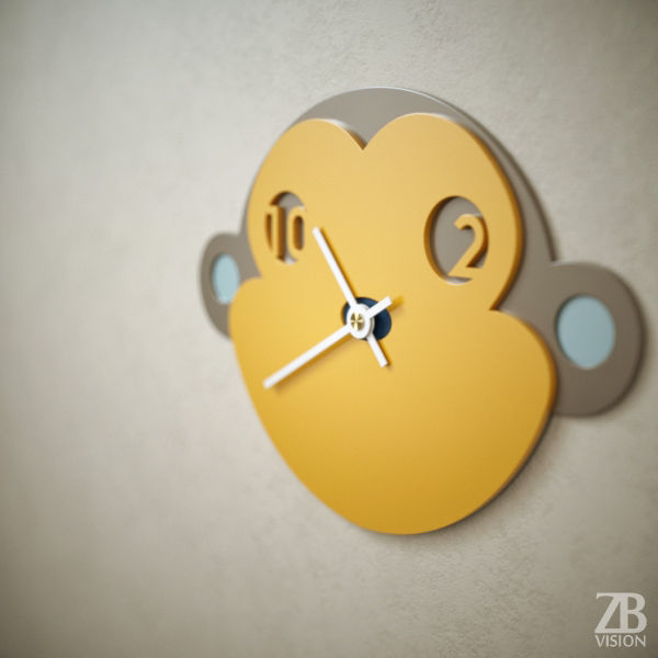 Monkey face wall clock 3D model | CGTrader