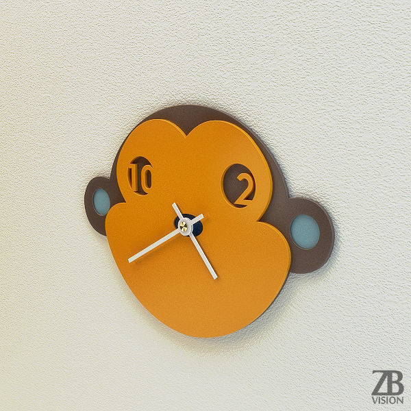 Monkey face wall clock 3D model | CGTrader
