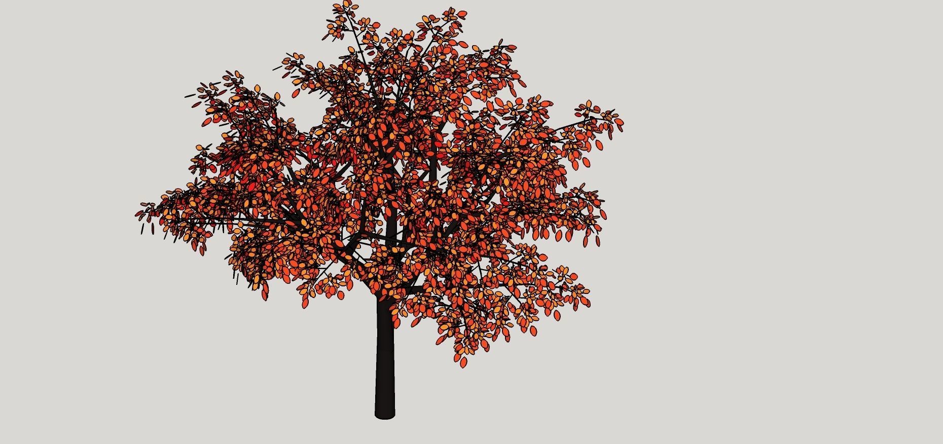 tree orange red free 3D model | CGTrader