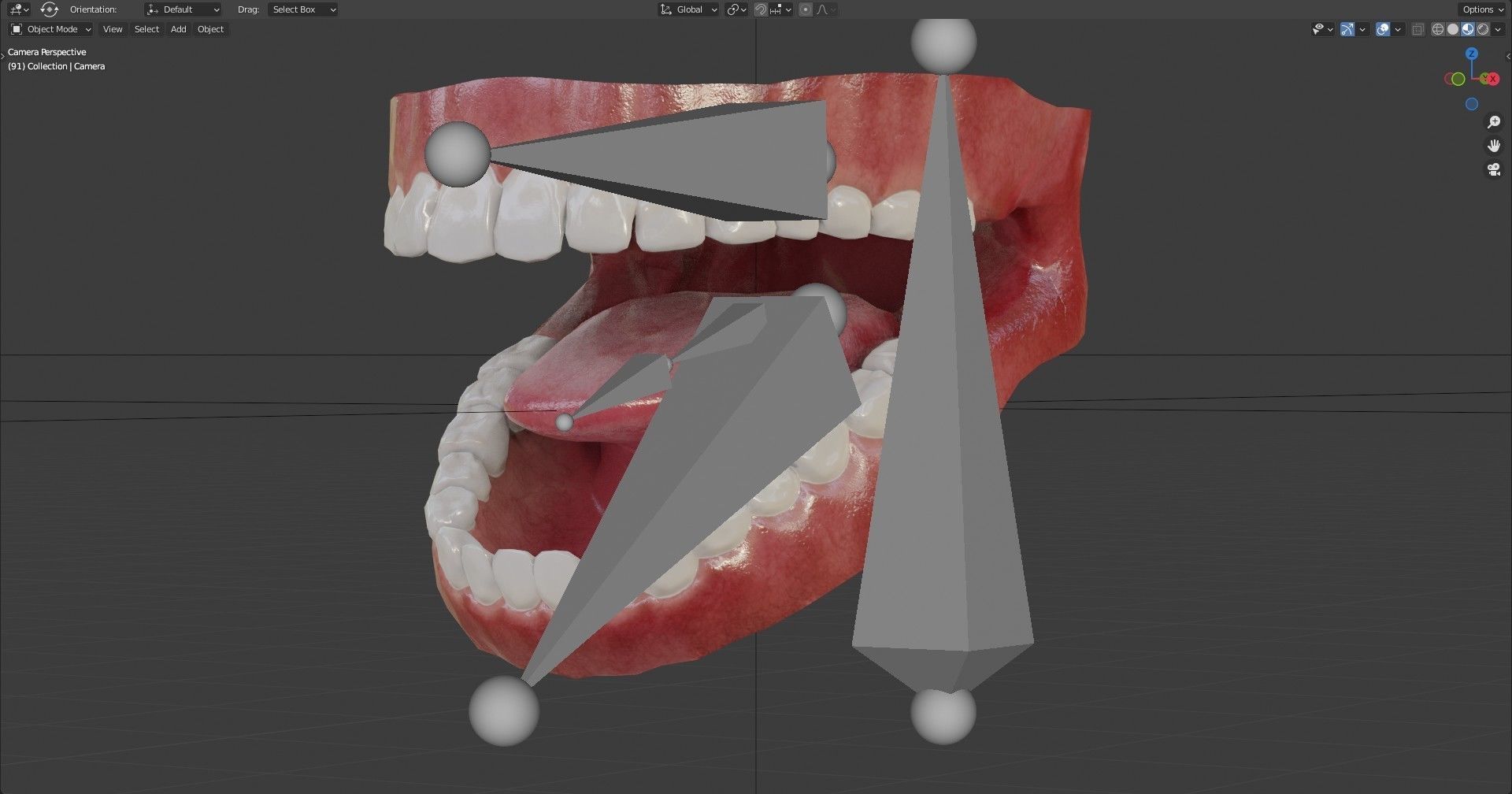 3D model Realistic low poly mouth with teeth and gums VR / AR / low ...