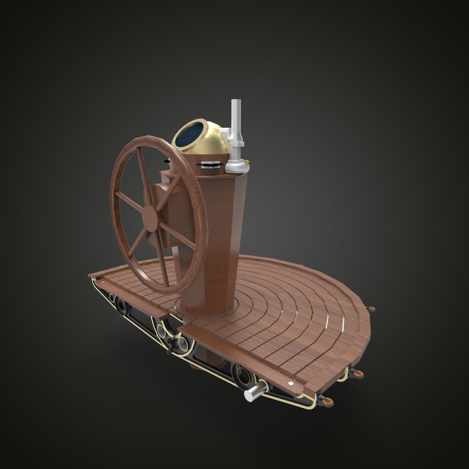 Steering and compass sailing ship 3D model | CGTrader