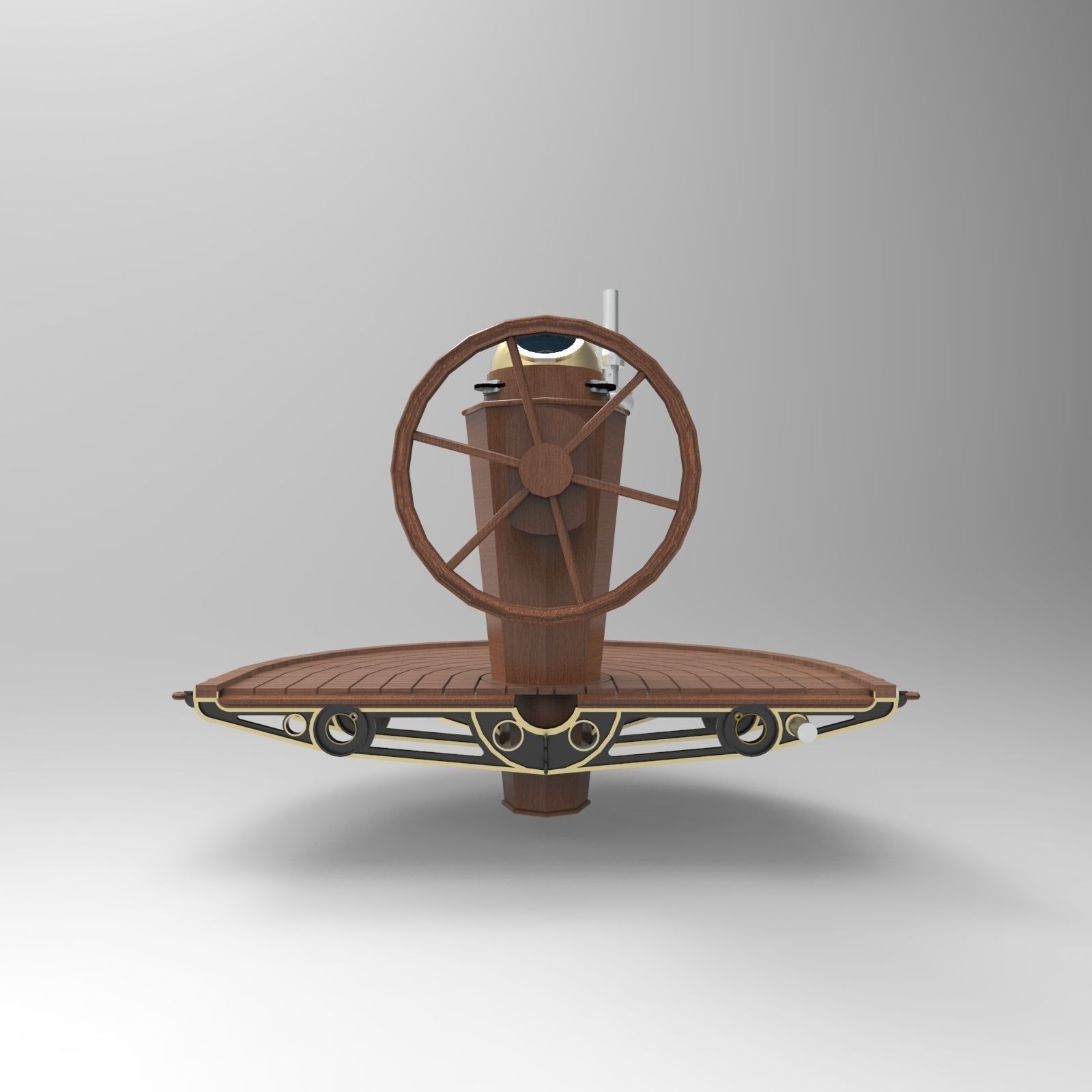 Steering and compass sailing ship 3D model | CGTrader