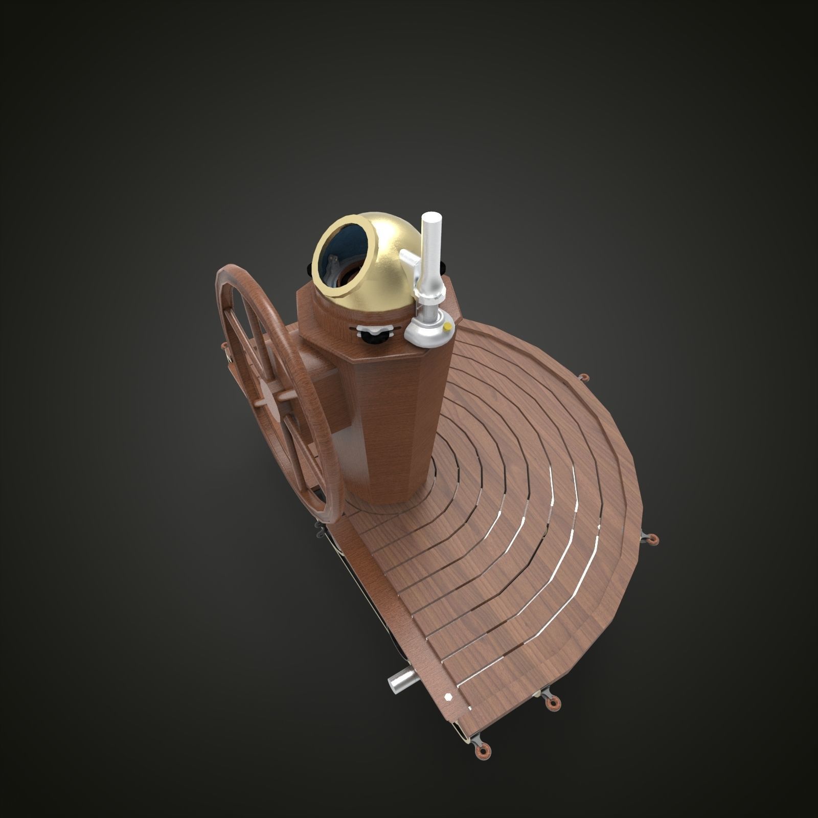 Steering and compass sailing ship 3D model | CGTrader