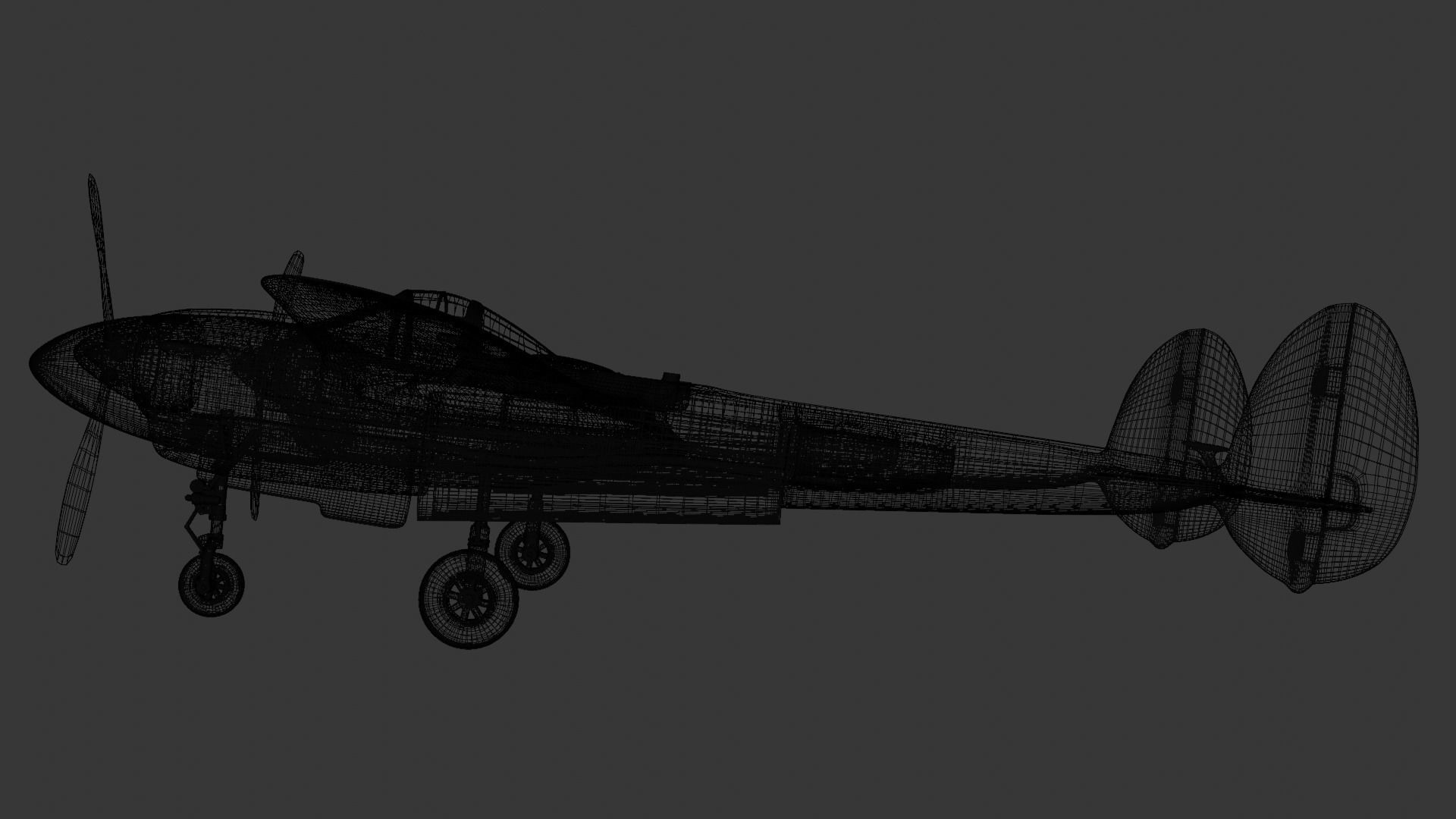 lockheed p38 3D model rigged | CGTrader