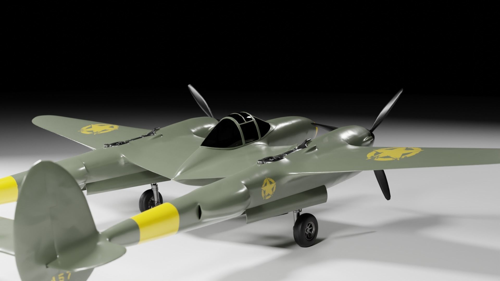 lockheed p38 3D model rigged | CGTrader