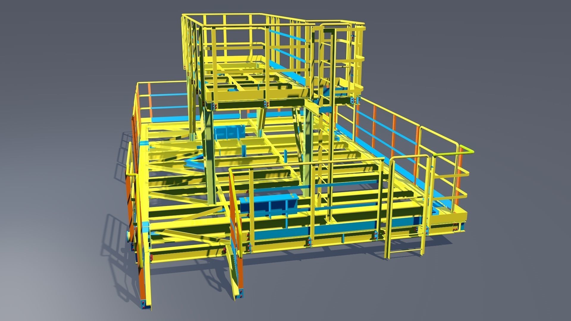 Service platform with ladder 3D model | CGTrader