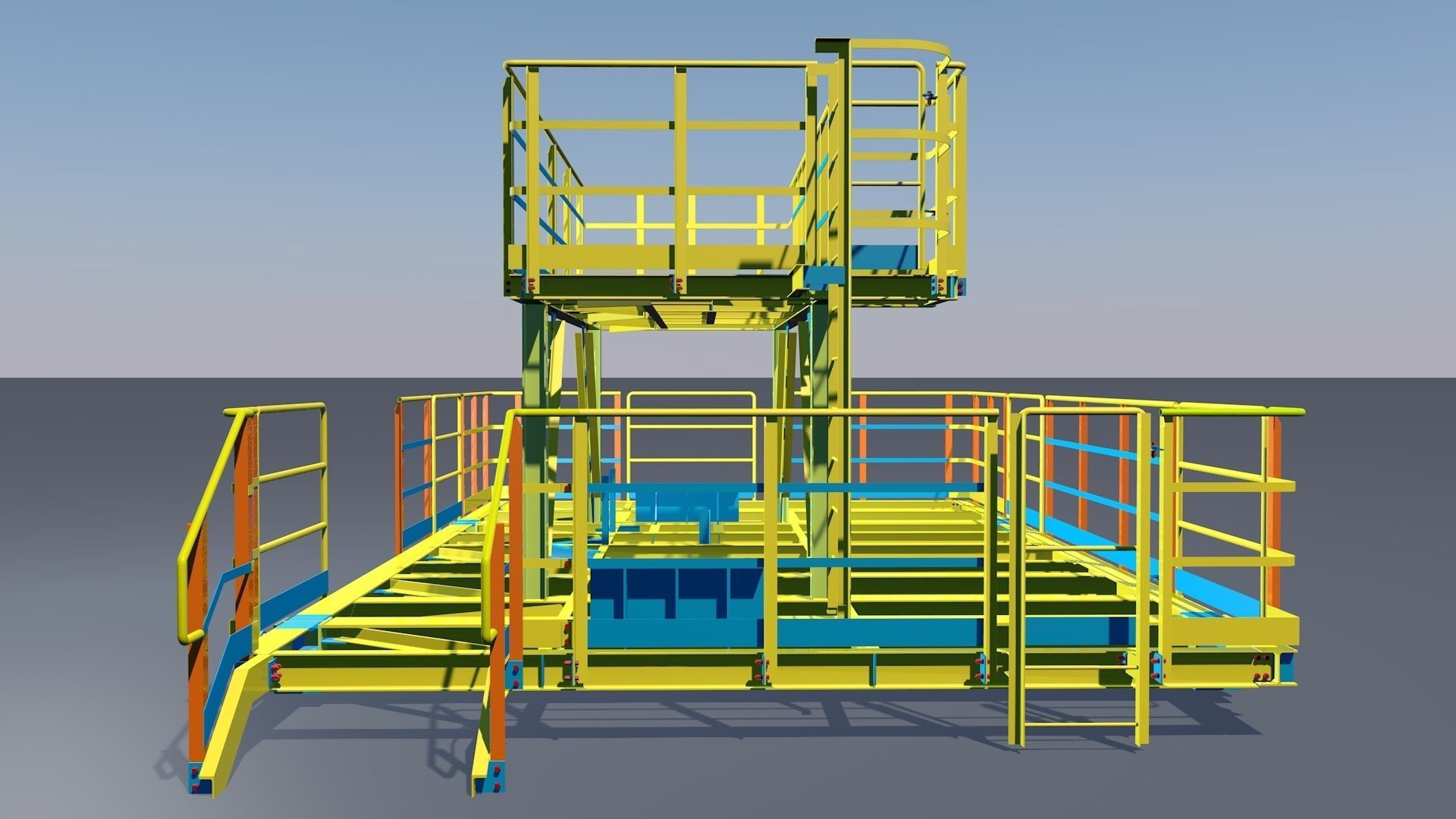 Service platform with ladder 3D model | CGTrader