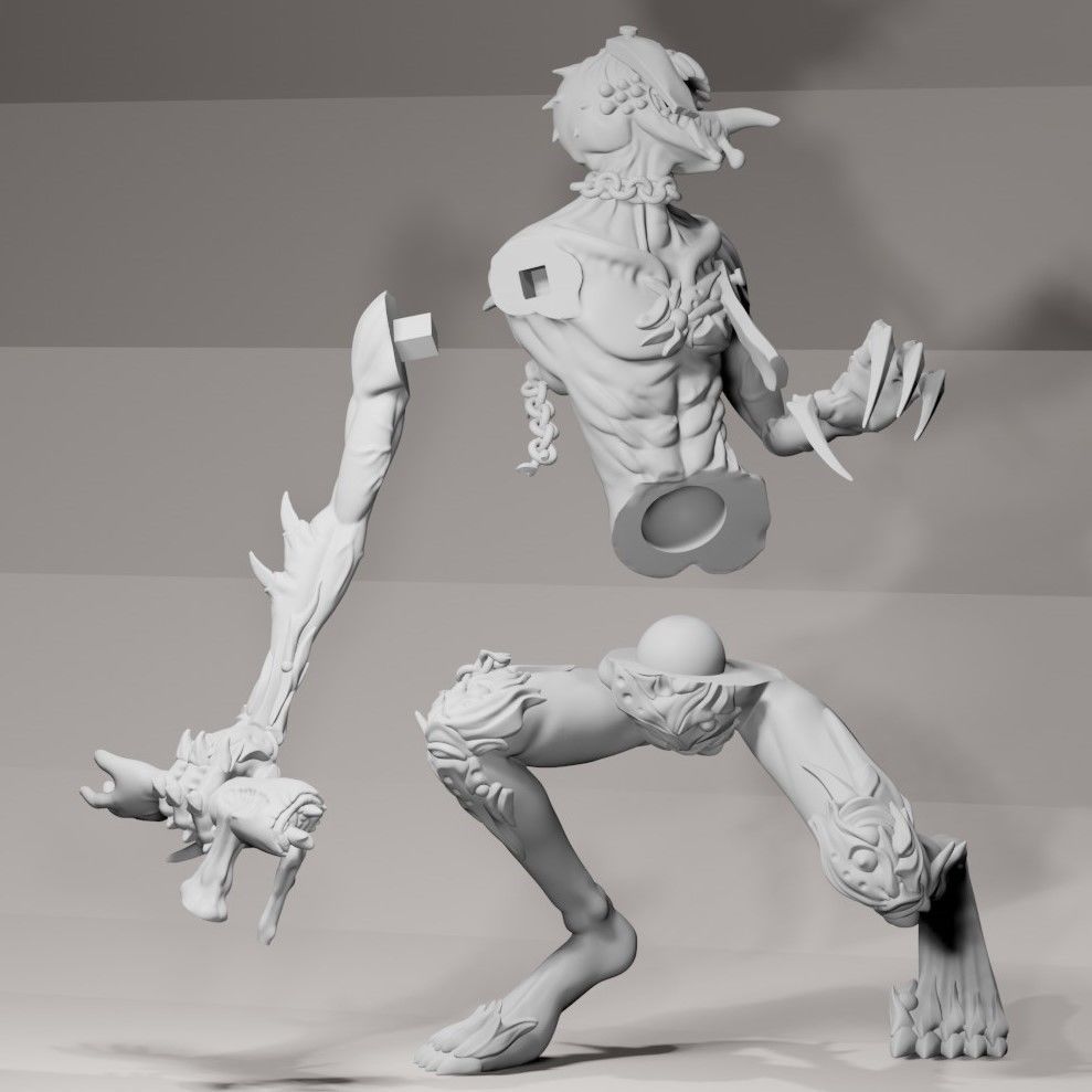 Malformed Revenant b 75mm printable gaming miniature 3D model 3D ...