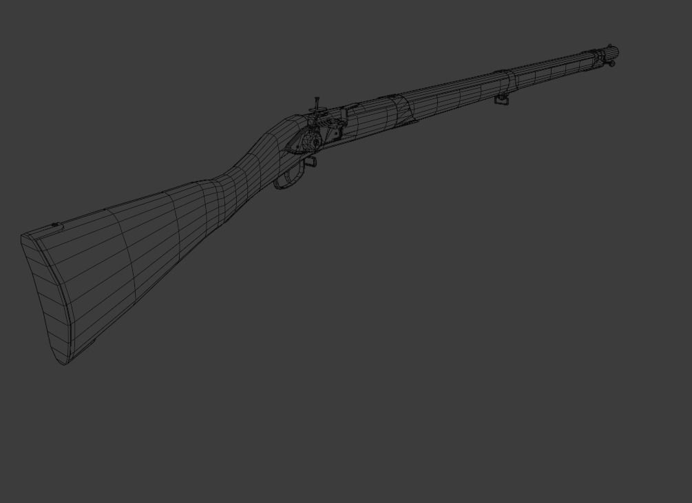 3D model lowpoly gameready musket rifle VR / AR / low-poly | CGTrader