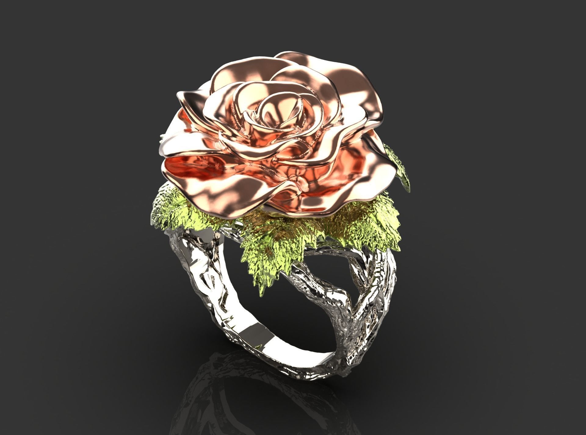 rose ring 03 3D model 3D printable | CGTrader