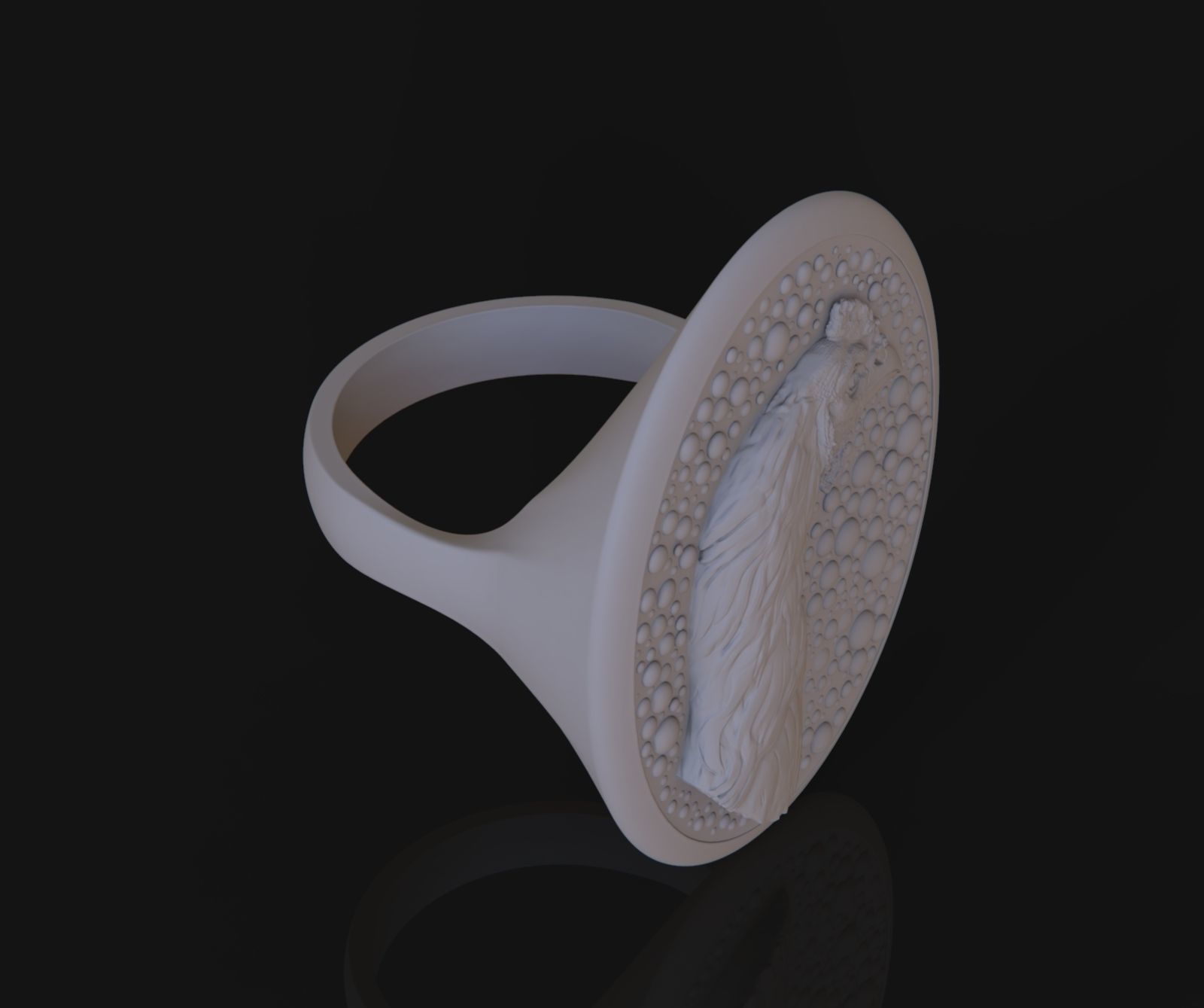 Ring Signet Fighting Cock Rooster Coq 3D model 3D printable | CGTrader