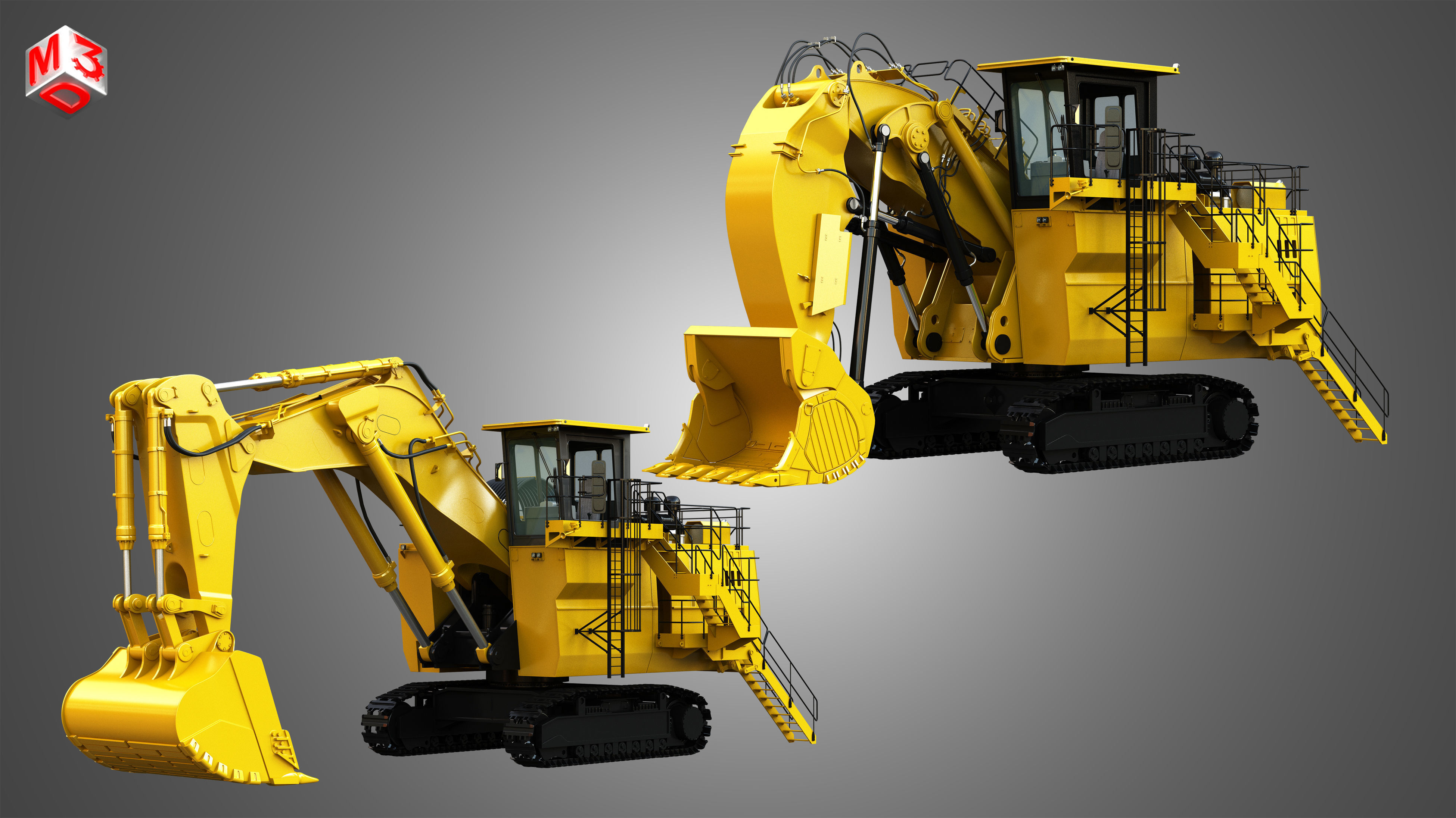 6030 FS - Mining Excavator and Shovel 2 in 1 3D Model Collection | CGTrader