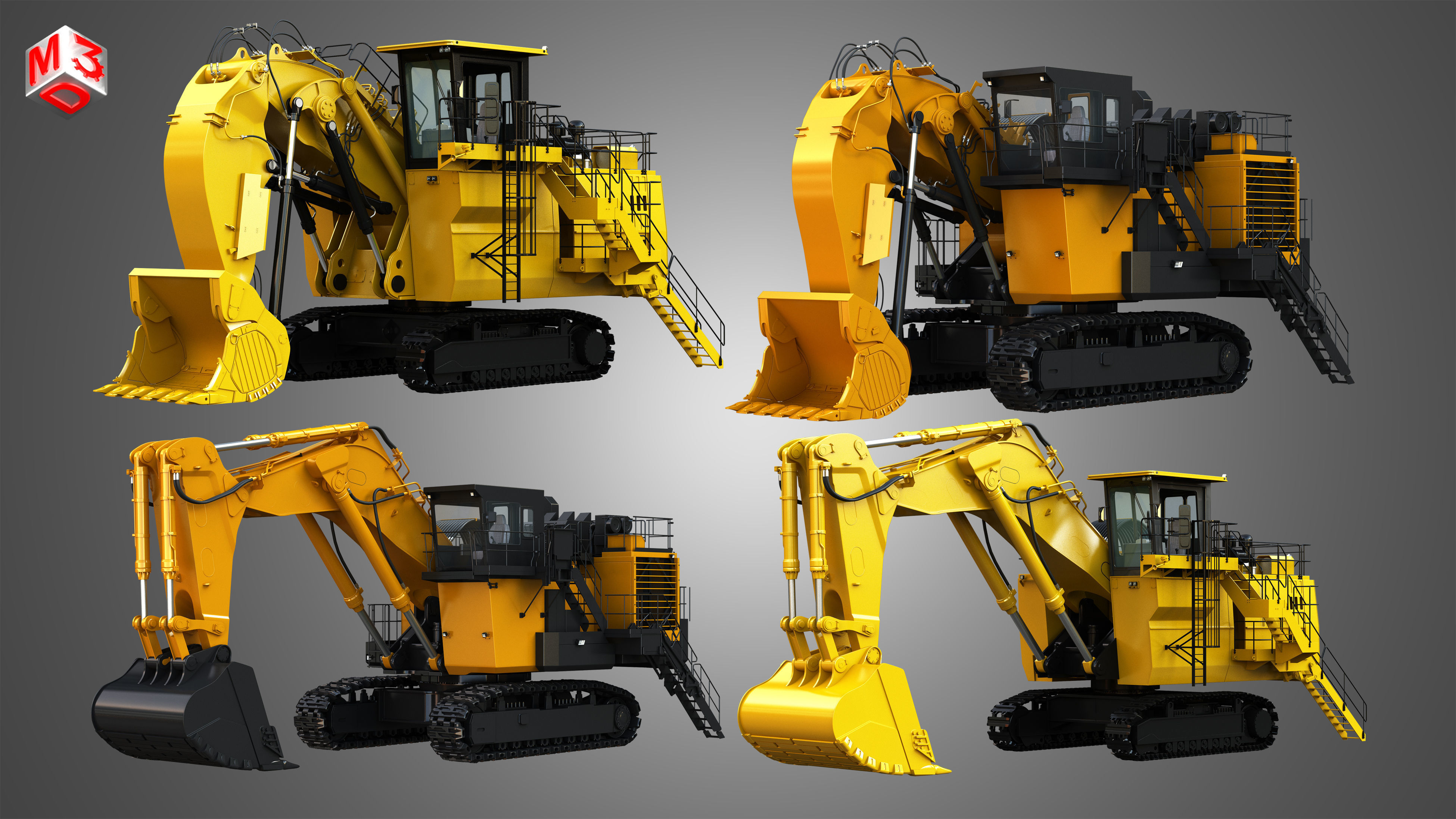 6030 FS - EX8000-6 - Mining Excavators and Shovels 4 in 1 3D Model ...