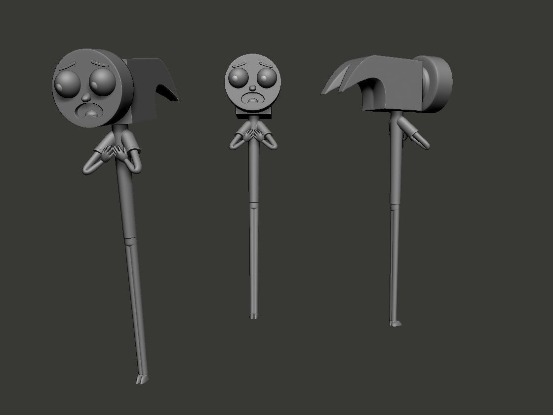 Hammer Head Morty Pick Axe From Fortnite STL Life Sized 3D model 3D ...