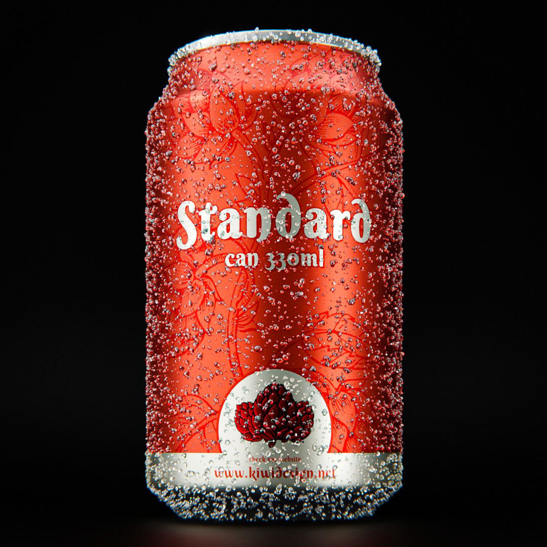 Standard can 330ml with water drops 3D model 3D model | CGTrader