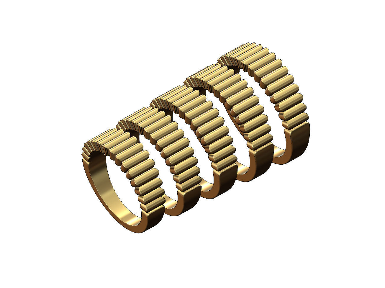 Tapered ribbed fashion band US sizes 5to9 3D model 3D printable | CGTrader