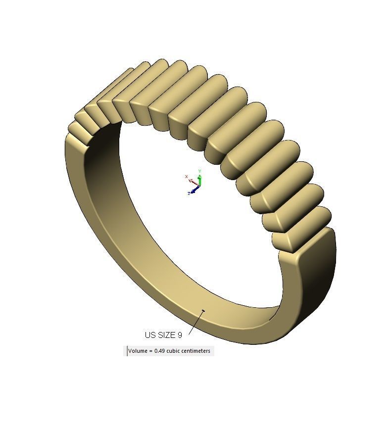 Tapered ribbed fashion band US sizes 5to9 3D model 3D printable | CGTrader