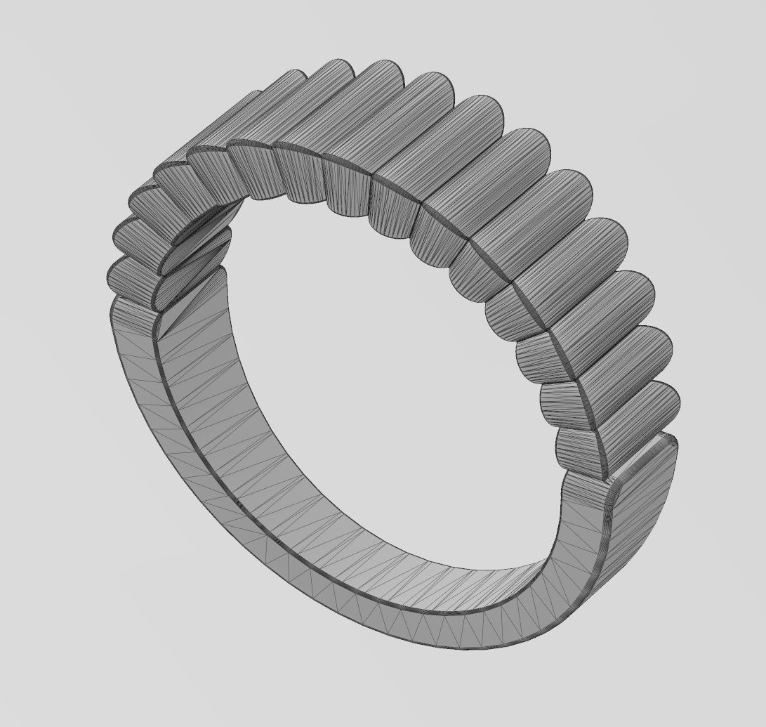 Tapered ribbed fashion band US sizes 5to9 3D model 3D printable | CGTrader
