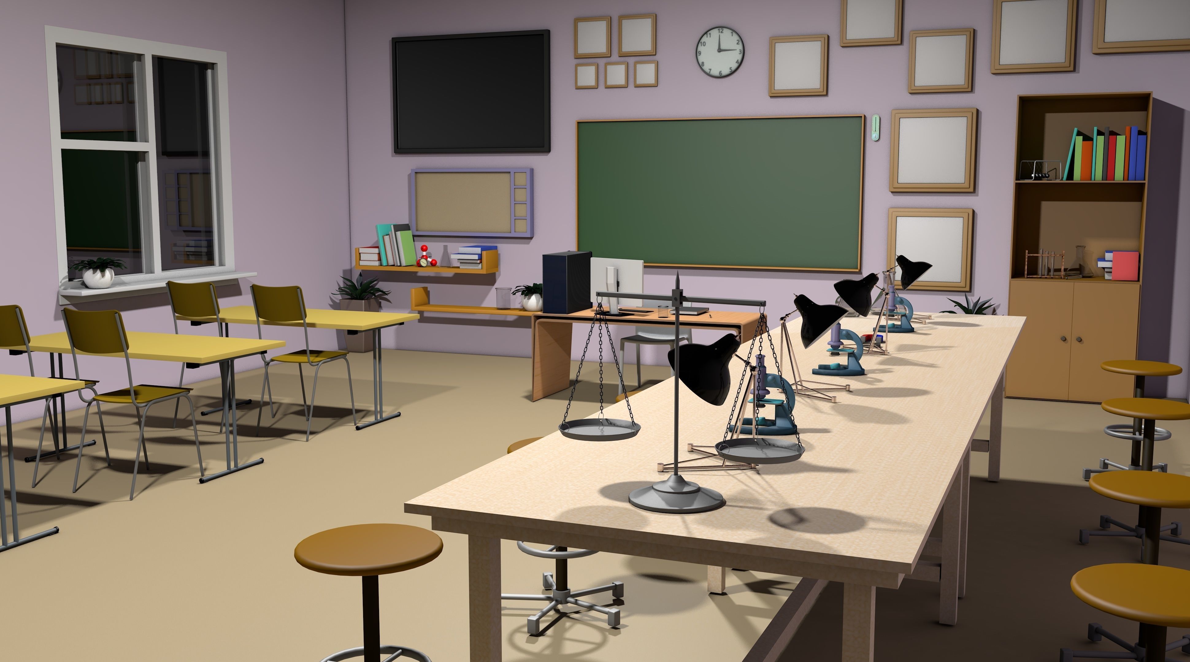 Physics room and laboratory free 3D model | CGTrader