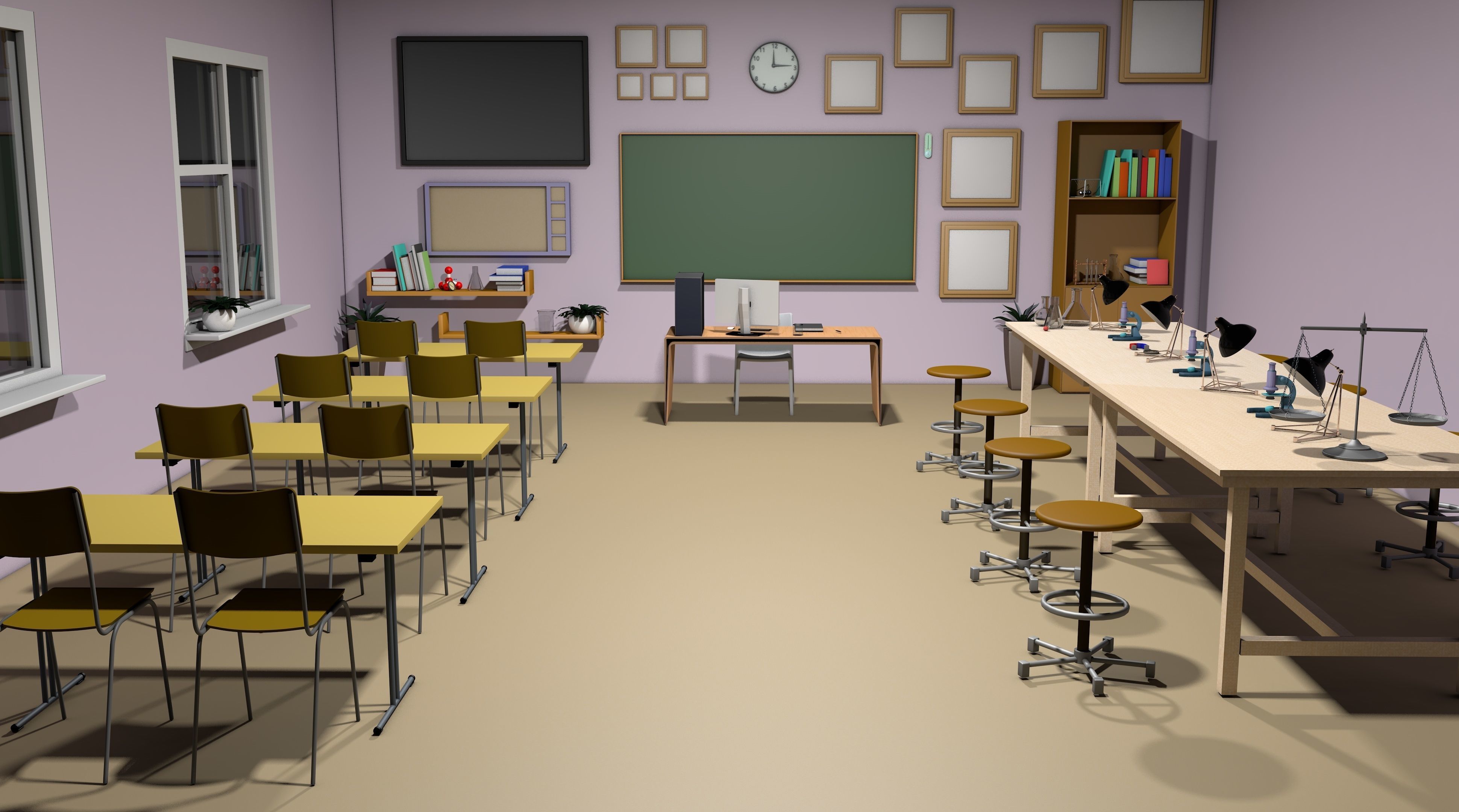 Physics room and laboratory free 3D model | CGTrader