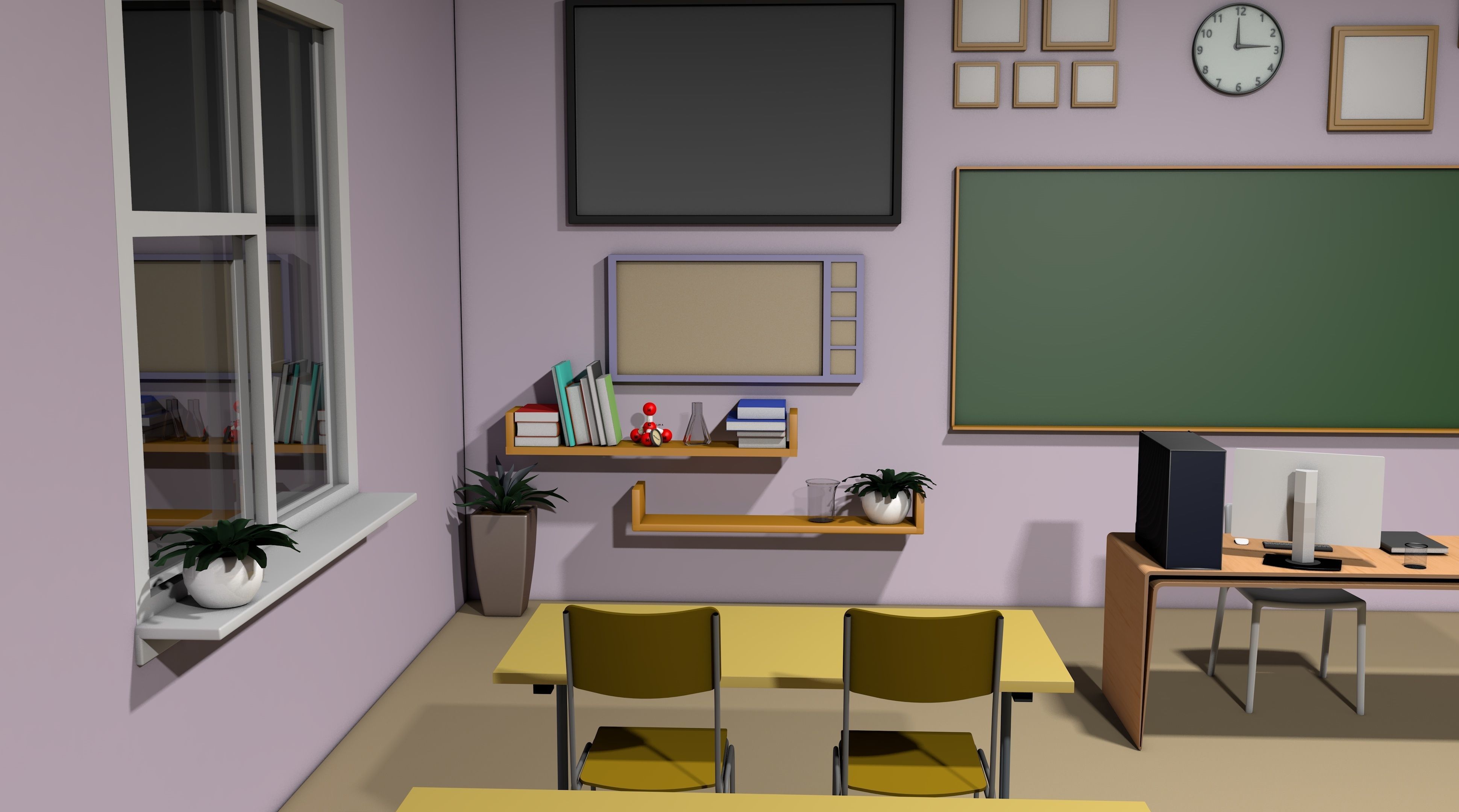 Physics room and laboratory free 3D model | CGTrader