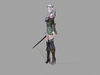 3D model Silvia female elf in armor VR / AR / low-poly rigged animated ...