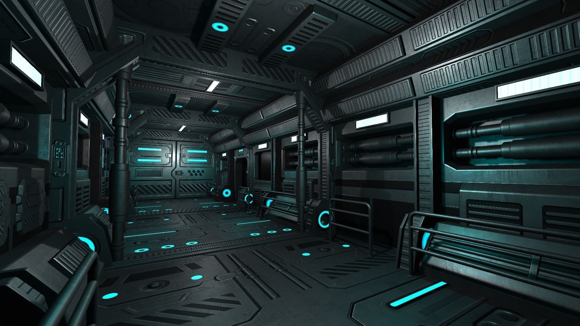 3D model Sci-Fi Modular Hallway Low-poly 3D model VR / AR / low-poly ...