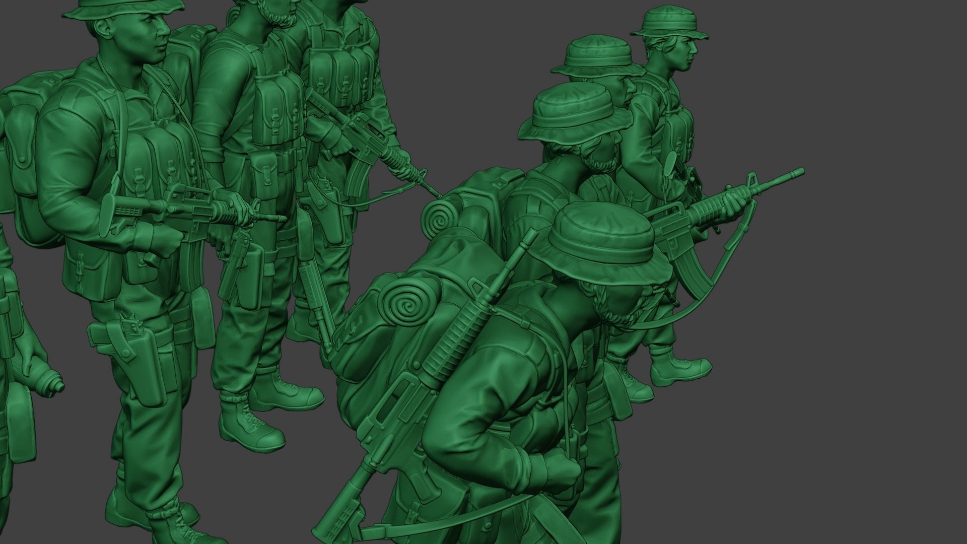 Modern Jungle Soldiers MJS1 Pack 4 3D Model Collection | CGTrader