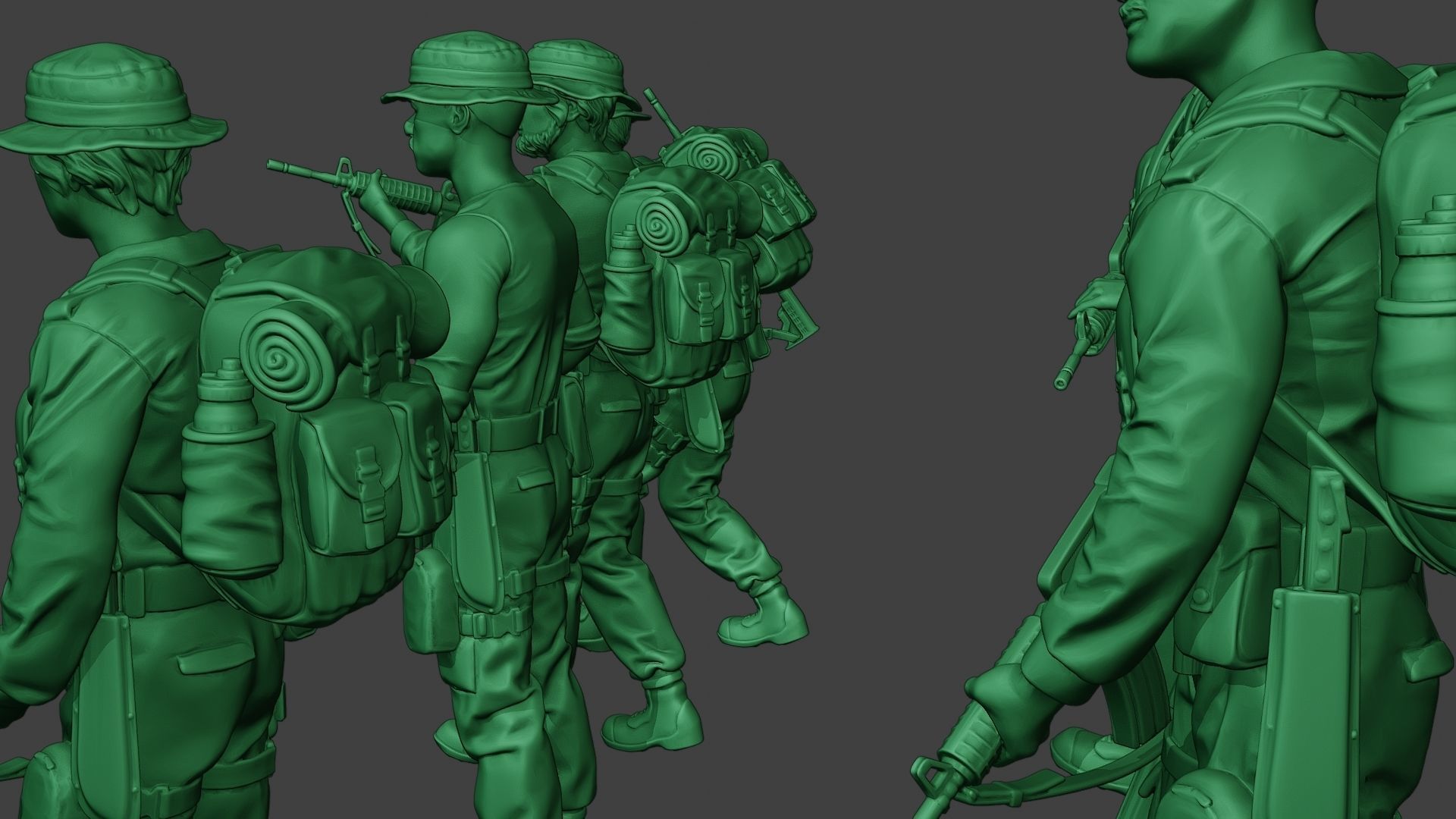 Modern Jungle Soldiers MJS1 Pack 4 3D Model Collection | CGTrader