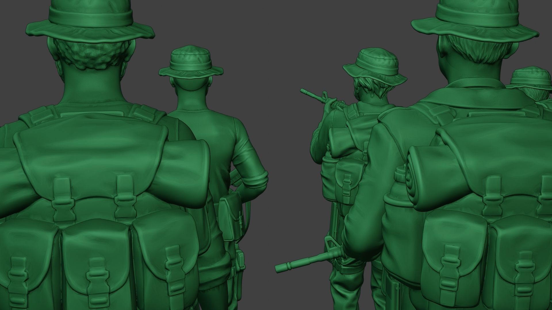 Modern Jungle Soldiers MJS1 Pack 4 3D Model Collection | CGTrader