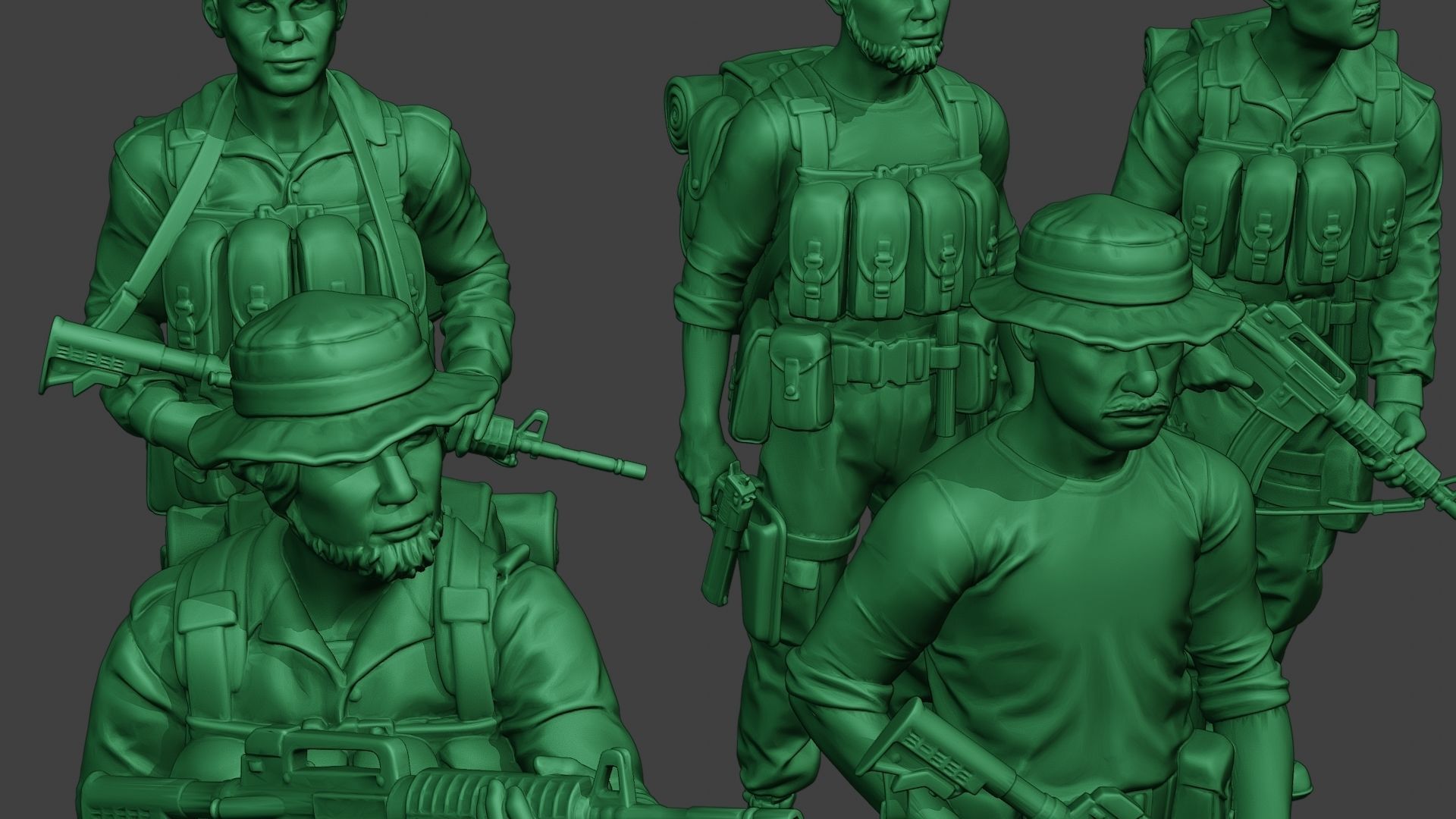 Modern Jungle Soldiers MJS1 Pack 4 3D Model Collection | CGTrader