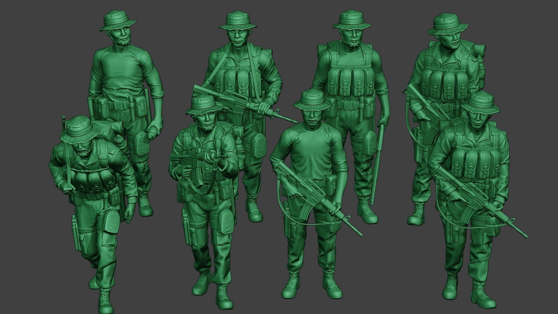 Modern Jungle Soldiers MJS1 Pack 4 3D Model Collection | CGTrader